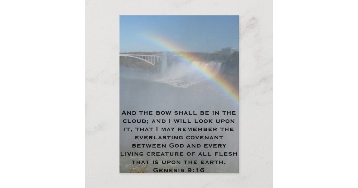 Rainbow Bible Scripture Postcard | Zazzle