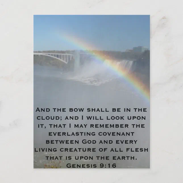 Rainbow Bible Scripture Postcard | Zazzle