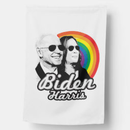 Rainbow Biden Harris Aviators House Flag | Zazzle