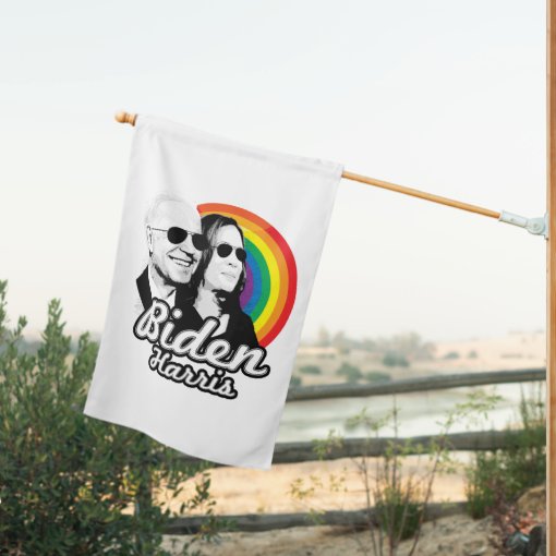 Rainbow Biden Harris Aviators House Flag | Zazzle