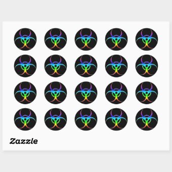 Rainbow Biohazard Symbol - Sticker | Zazzle