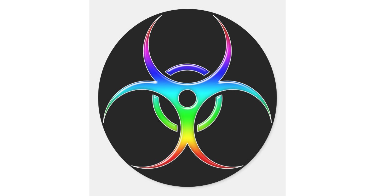 Rainbow Biohazard Symbol - Sticker | Zazzle