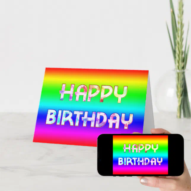 Rainbow birthday card | Zazzle