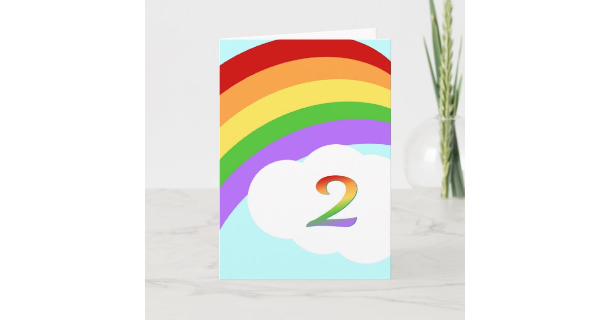 Rainbow Birthday Card For 2 Year Old | Zazzle