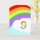 Rainbow Birthday Card For 9 Year Old | Zazzle