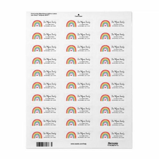 Rainbow birthday invite Return Address Label | Zazzle