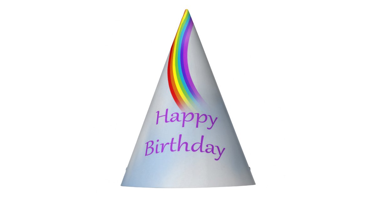 Rainbow Birthday Party Hat | Zazzle