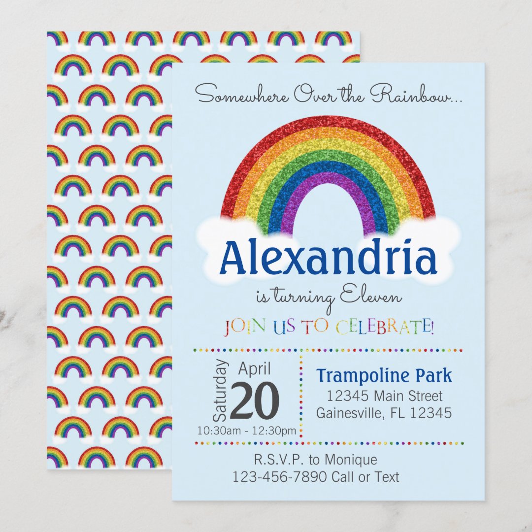 Rainbow Birthday Party Invitations - Rainbow Party | Zazzle
