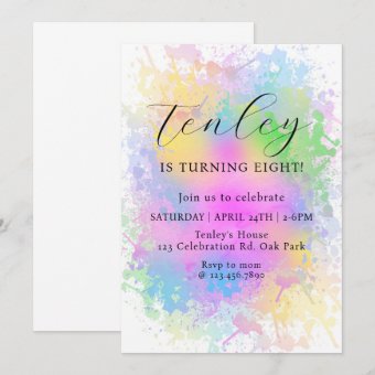 Rainbow Birthday, , Watercolor, Rainbow Party, Invitation | Zazzle