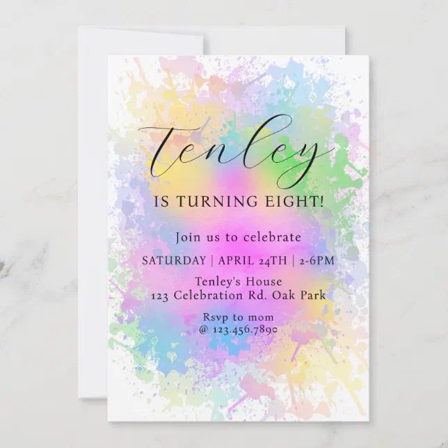 Rainbow Birthday, , Watercolor, Rainbow Party, Invitation | Zazzle
