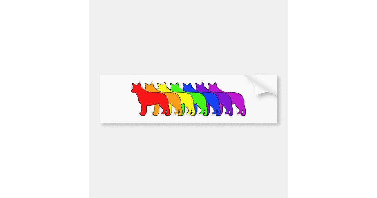 Rainbow Blue Heeler Bumper Sticker | Zazzle