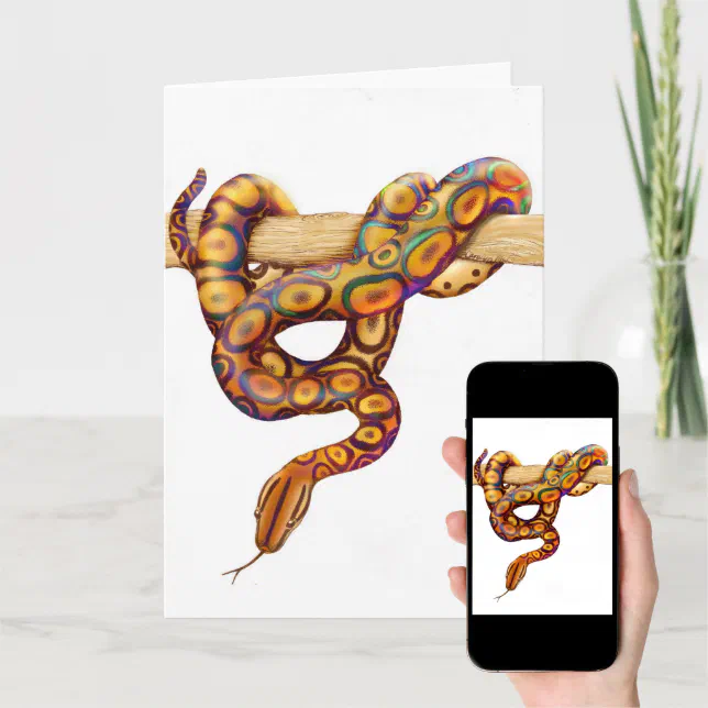 Rainbow Boa Constrictor Snake Card | Zazzle
