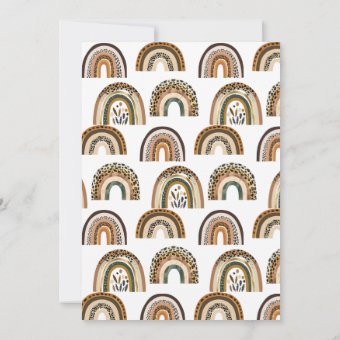 Rainbow Boho Animal Print Baby Shower Invitation | Zazzle