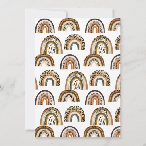 Rainbow Boho Animal Print Baby Shower Invitation | Zazzle