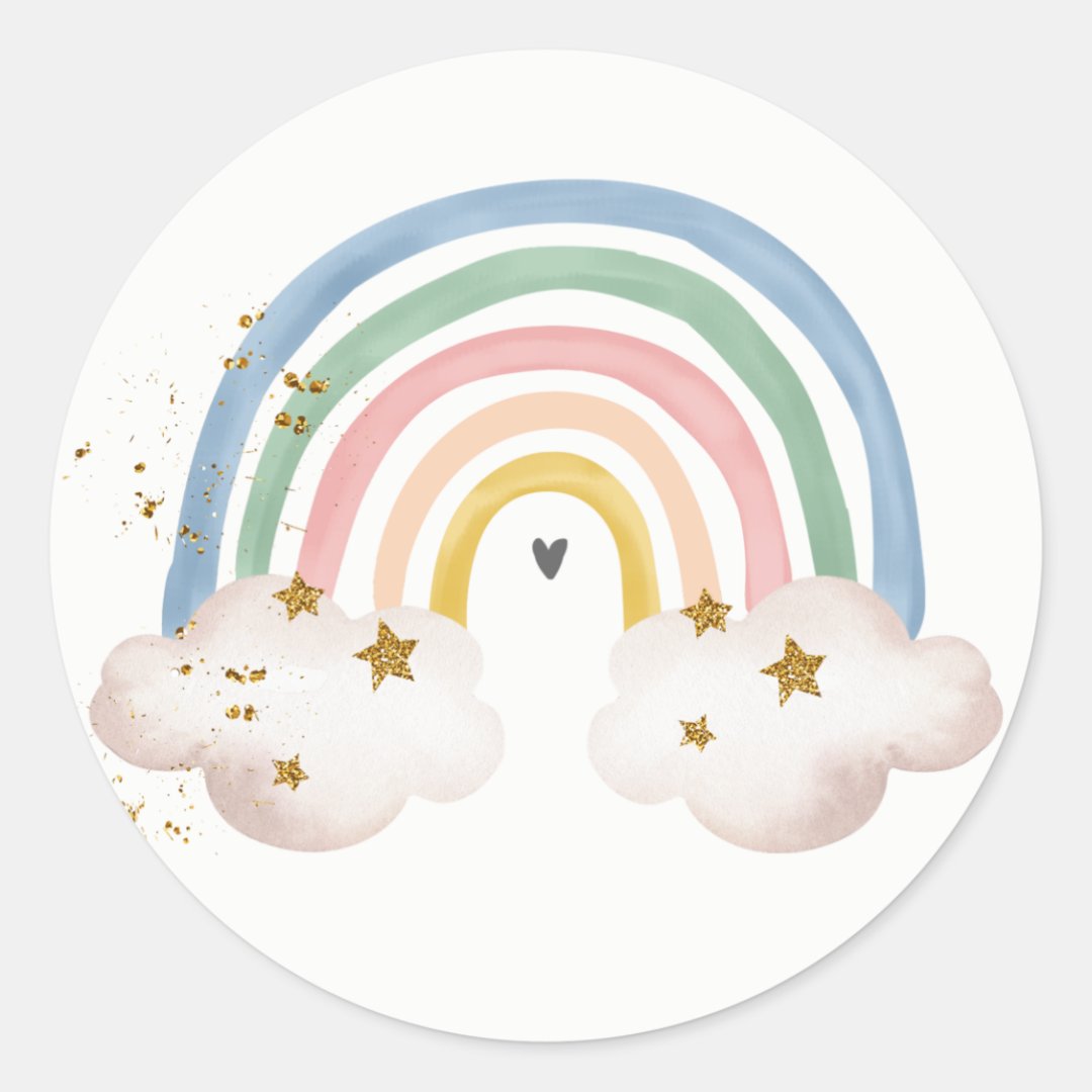 Rainbow Boho Sticker Pastel Rainbow Modern Colors | Zazzle