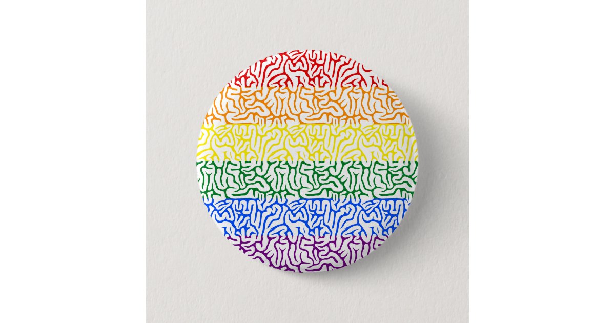 Rainbow Brain Gay Pride Button | Zazzle
