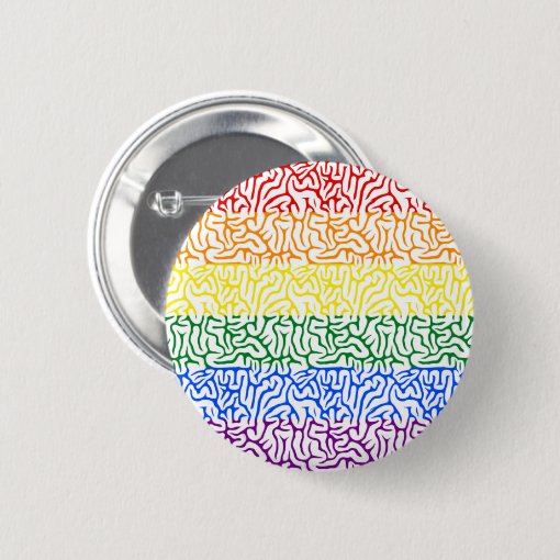 Rainbow Brain Gay Pride Button | Zazzle