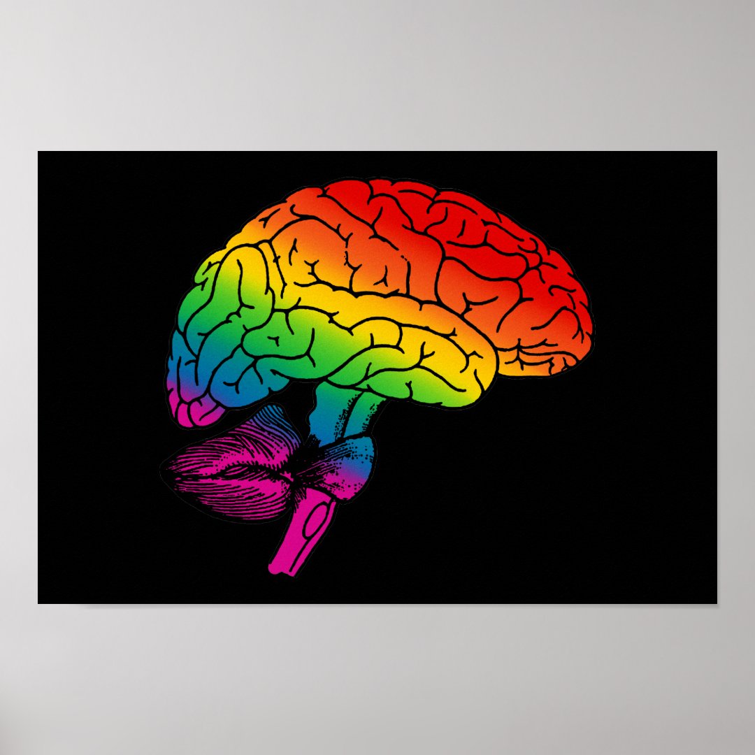 Rainbow Brain Poster | Zazzle