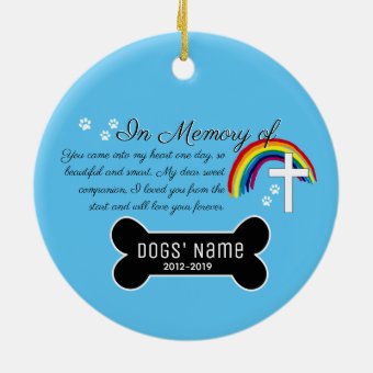 Rainbow Bridge Christmas Ornaments - Pet Memory | Zazzle