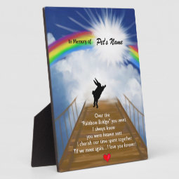 Rainbow Bridge Memorial for Rabbits Plaque | Zazzle