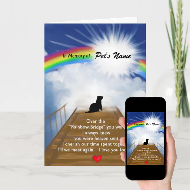 Rainbow Bridge Memorial Poem for Ferrets Card | Zazzle