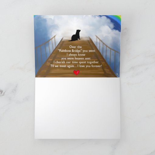 Rainbow Bridge Memorial Poem for Ferrets Card | Zazzle