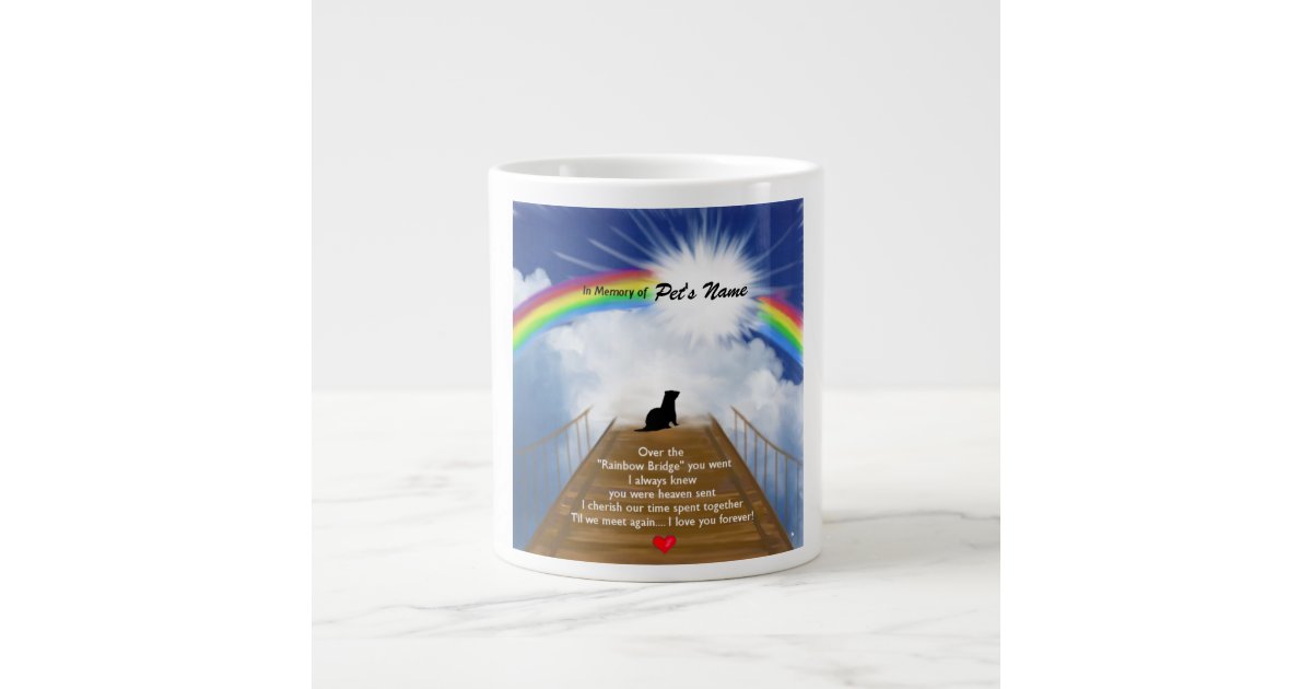 Rainbow Bridge Memorial Poem for Ferrets Large Coffee Mug | Zazzle
