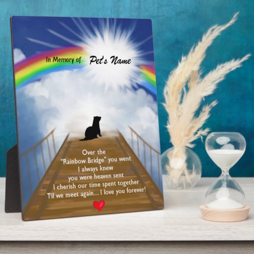 Rainbow Bridge Memorial Poem for Ferrets Plaque | Zazzle