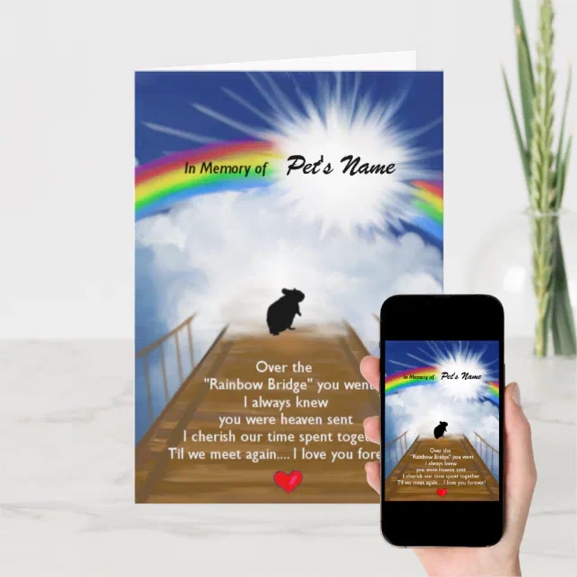 Rainbow Bridge Memorial Poem for Hamsters Card | Zazzle