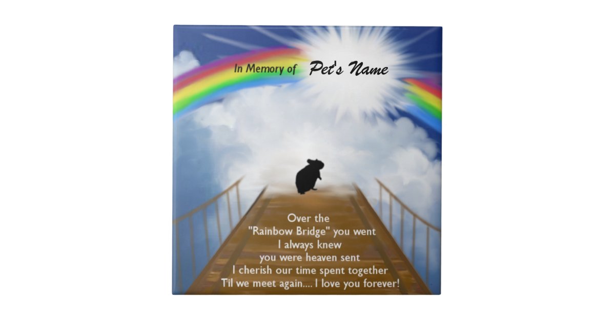 Rainbow Bridge Memorial Poem for Hamsters Ceramic Tile | Zazzle