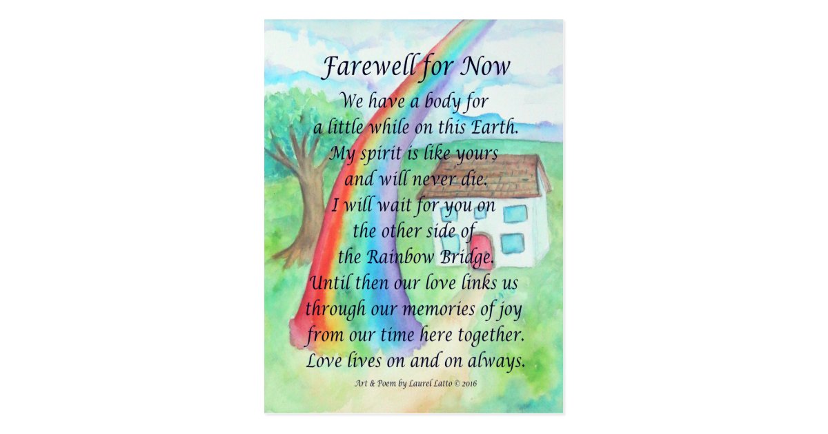 Rainbow Bridge Pet Grief Sympathy Custom Postcards | Zazzle.com