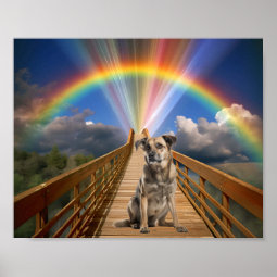 Rainbow Bridge Pet Memorial Loss Customize Poster | Zazzle