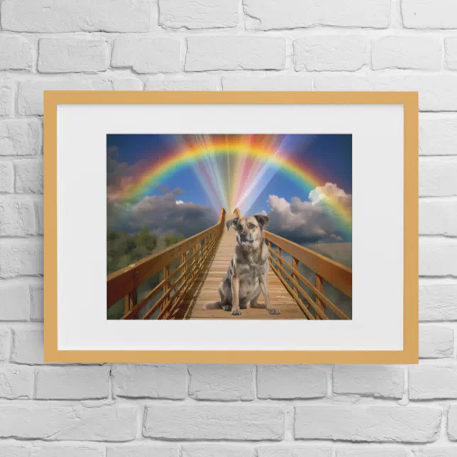 Rainbow Bridge Pet Memorial Loss Customize Poster | Zazzle