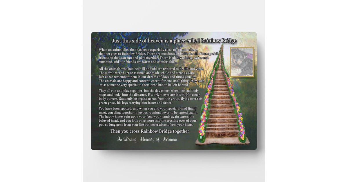 Rainbow Bridge Pet Remembrance Keepsake Plaque | Zazzle