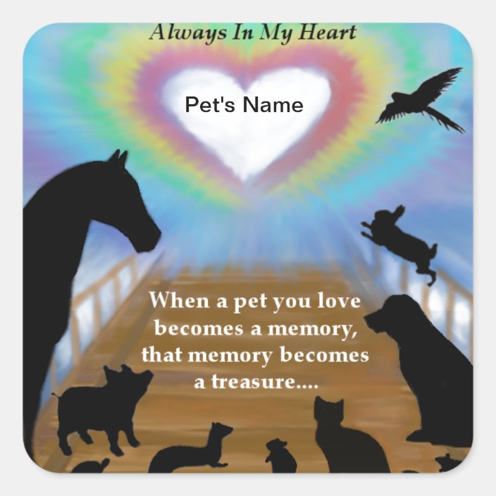 Rainbow Bridge Pets Square Sticker | Zazzle.com