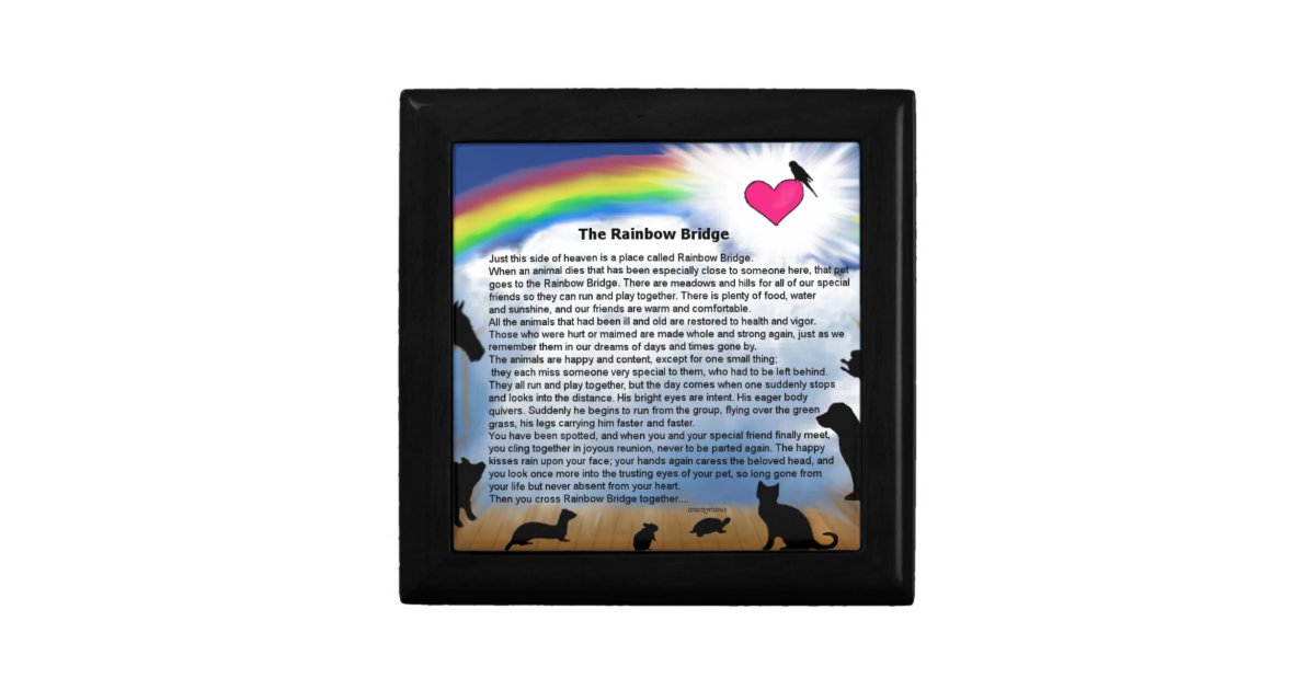 Rainbow Bridge Poem Keepsake Box | Zazzle