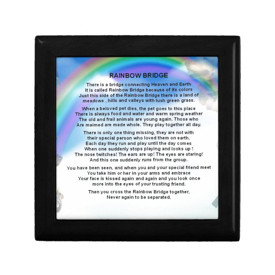 Rainbow Bridge Poem Keepsake Box | Zazzle
