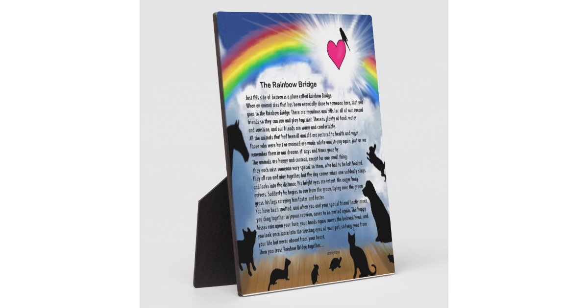 Rainbow Bridge Poem Plaque | Zazzle