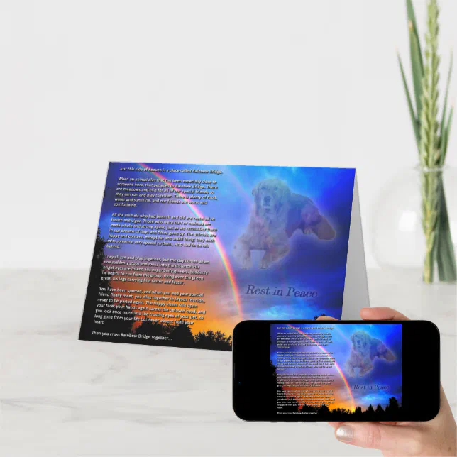 Rainbow Bridge Sympathy Card | Zazzle