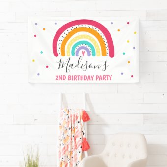 Rainbow Bright Birthday Party Banner | Zazzle