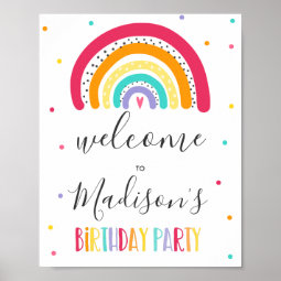 Rainbow Bright Birthday Party Poster | Zazzle