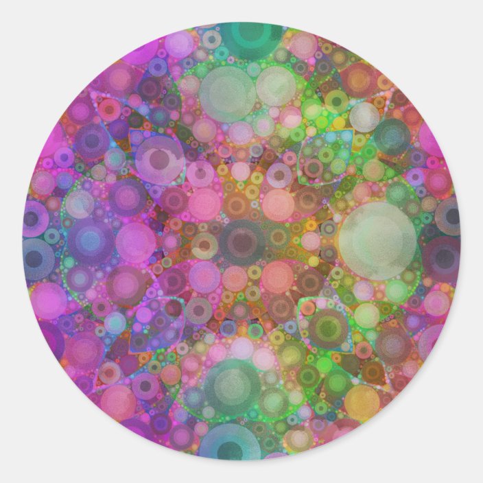 Rainbow Bubble Abstract Classic Round Sticker | Zazzle.com