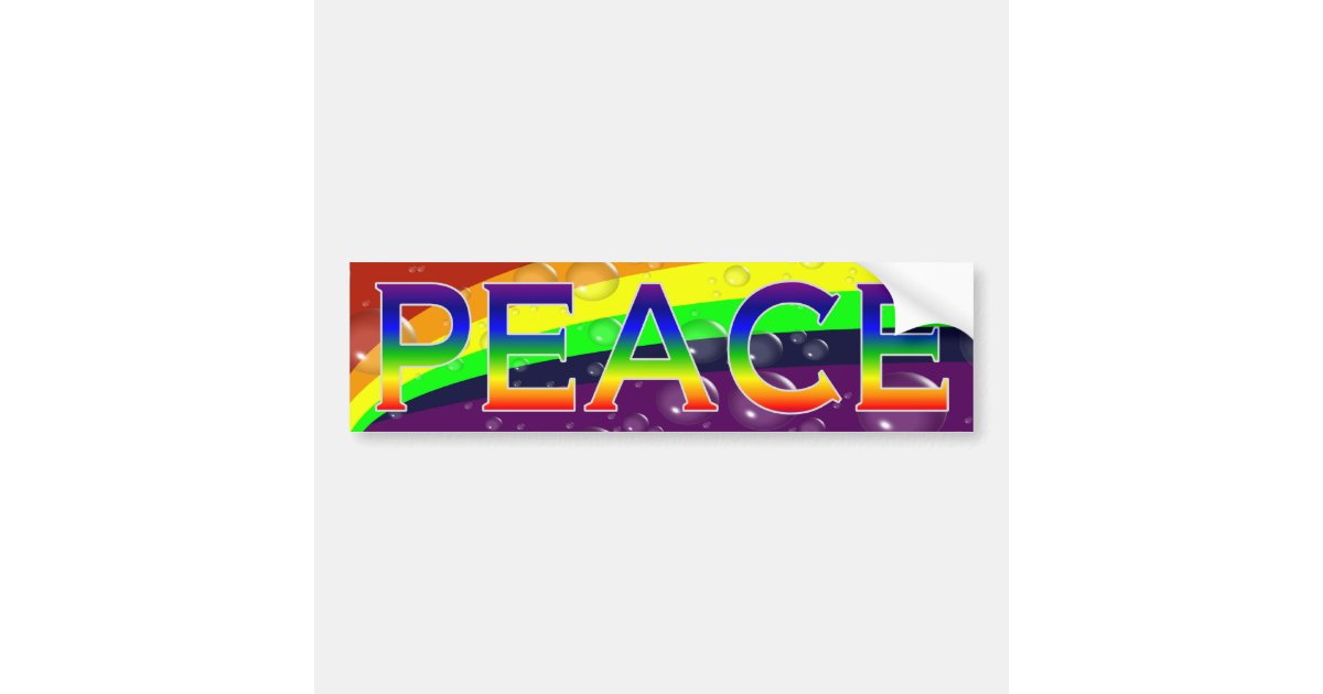 Rainbow Bubble Peace Bumper Sticker | Zazzle