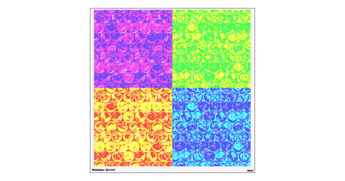 Rainbow bubble wrap pop art wall decal | Zazzle