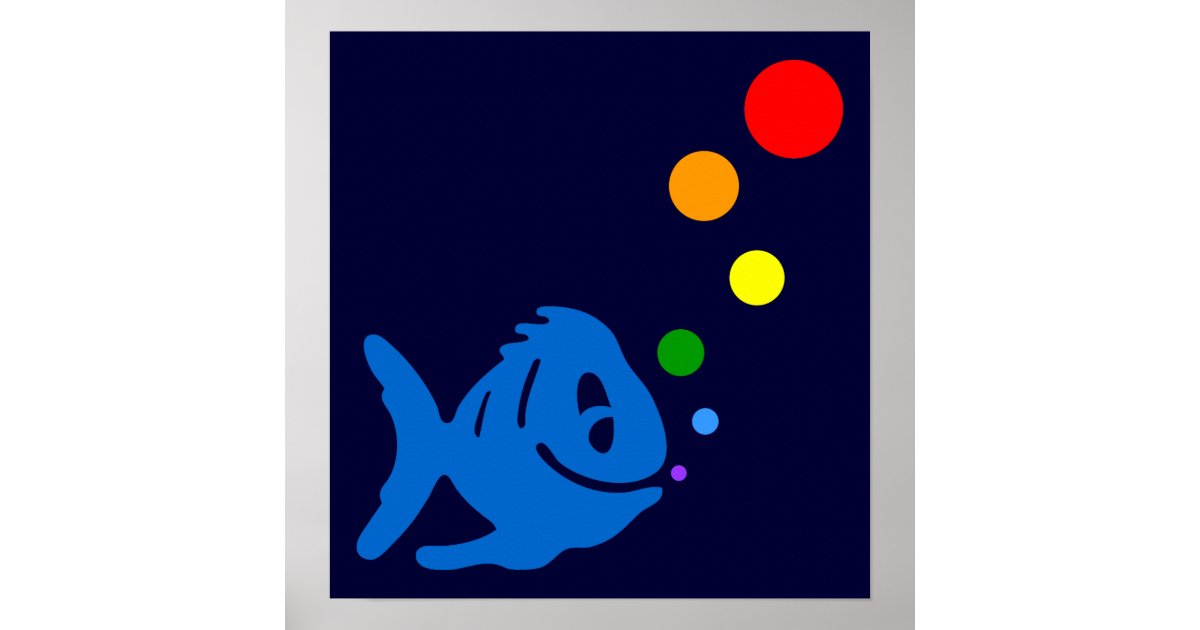 rainbow bubblefish poster | Zazzle