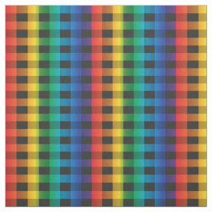 Juicy Rainbow Plaid Fabric | Zazzle