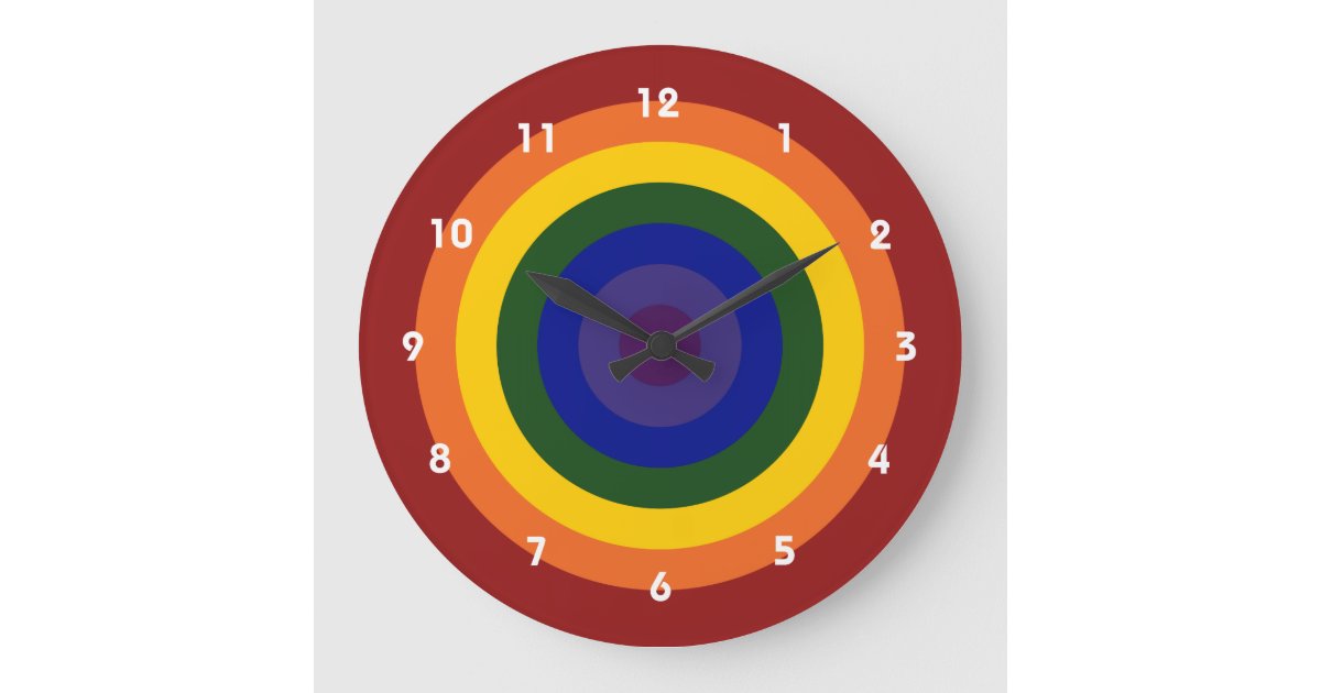 Rainbow Bullseye Clock | Zazzle
