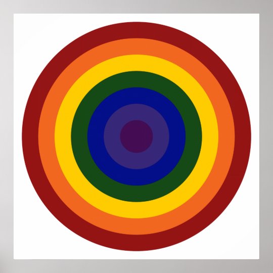 Rainbow Bullseye Poster | Zazzle.com