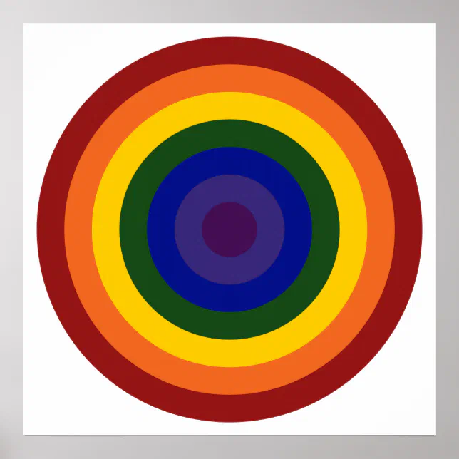 Rainbow Bullseye Poster | Zazzle