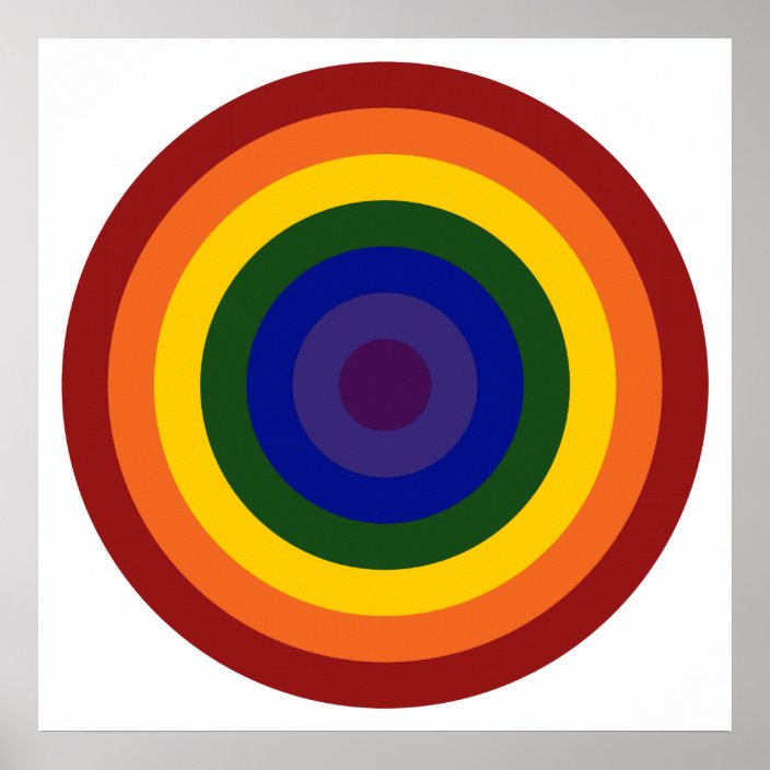 Rainbow Bullseye Poster | Zazzle.com